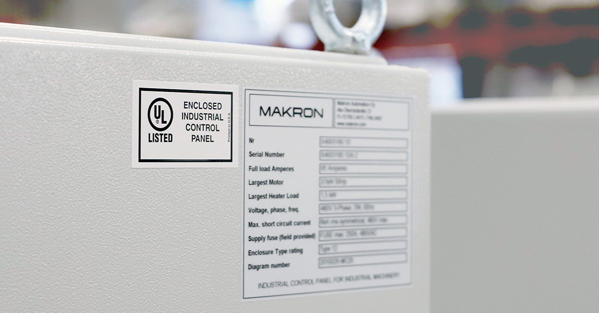 UL-certified control cabinets from Makron | Makron
